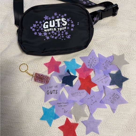 Olivia Rodrigo | Bags | New Guts Vip Belt Bag Confetti Resin Keychain ...